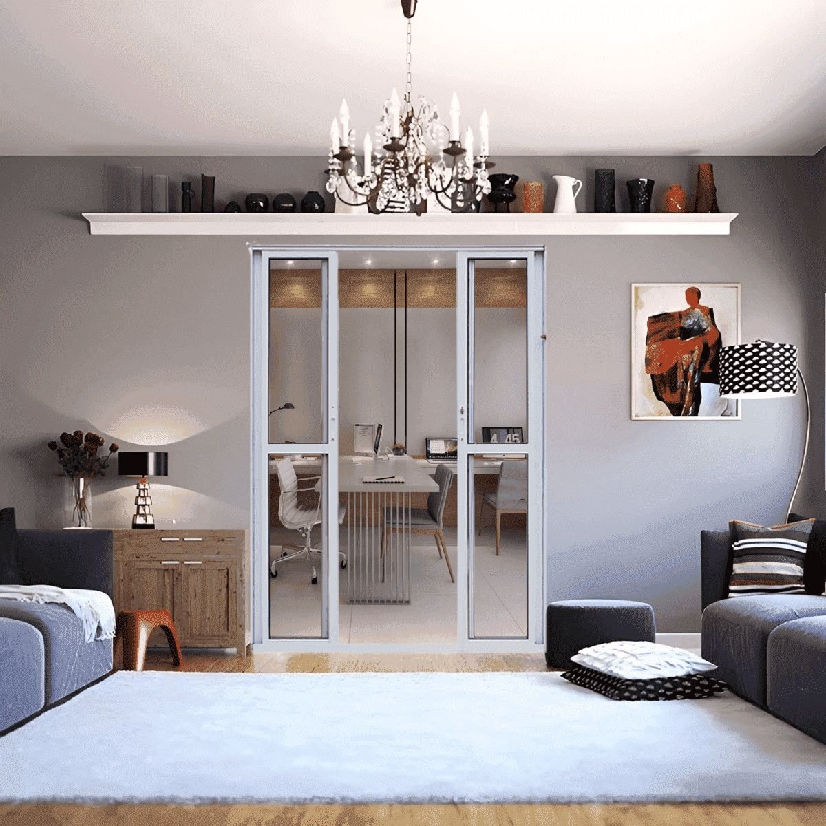 Porta de Sacada de Correr de Alumínio Branco 4 Folhas Atlântica Magnum ...