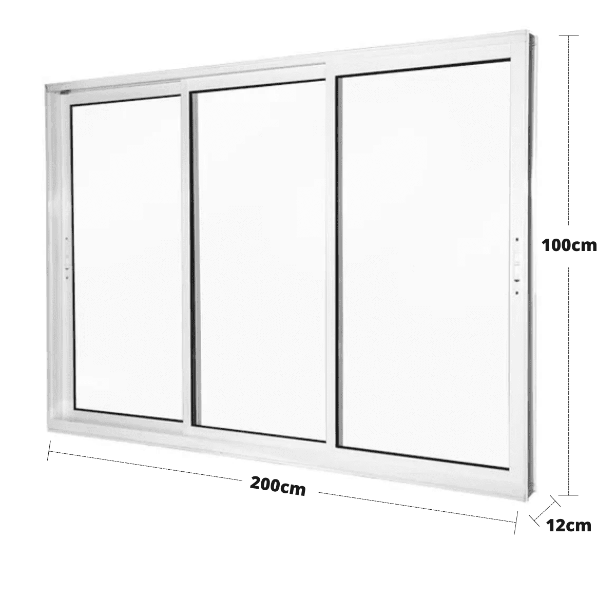 Janela de Alumínio Vitro de Correr 3 Folhas Linha Magnum Atlântica A=1 ...