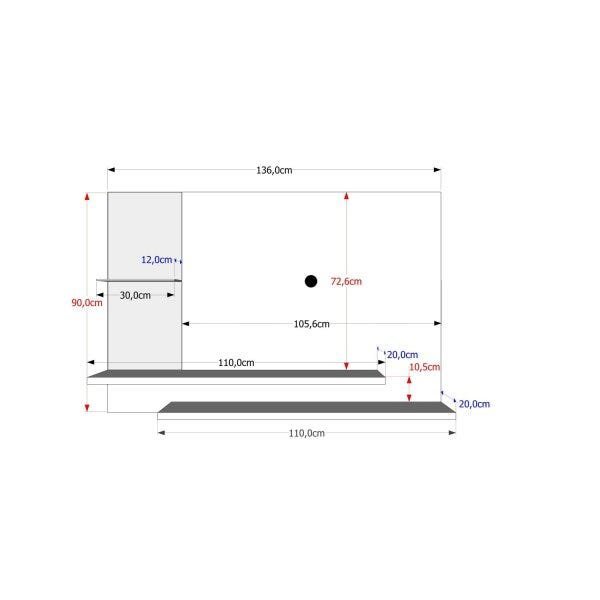 Painel para TV de 42 Polegadas com Espelho | MadeiraMadeira