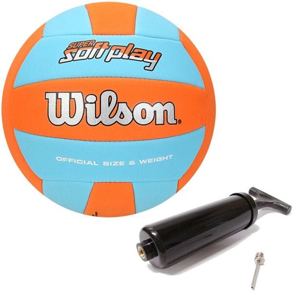 Bola de Vôlei Super Soft Play Laranja com Azul Wilson - Laranja ...