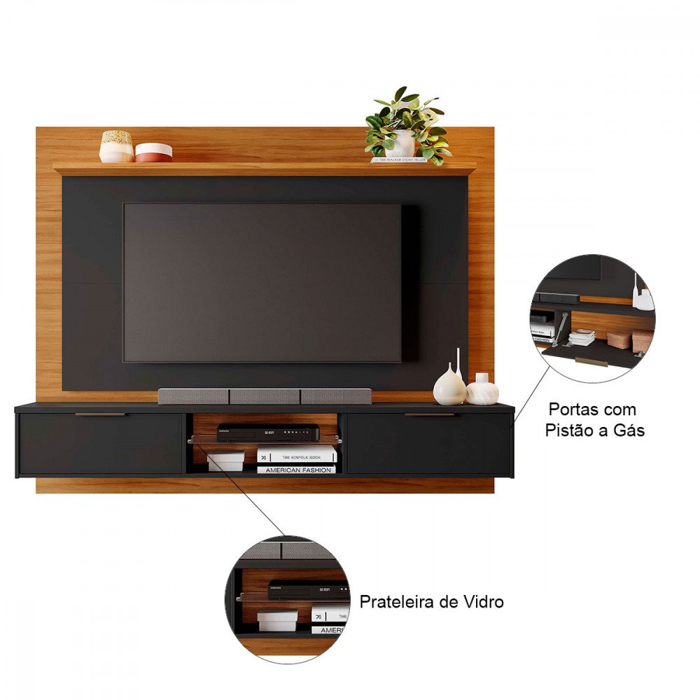 Painel Suspenso para TV de 65 polegadas com 2 Portas NT1205 Movvida | MadeiraMadeira