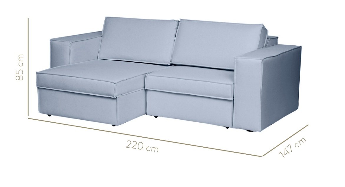 Sofá Modular Retrátil Mama - Azul 2,20 Metros Renorma Fendi ...