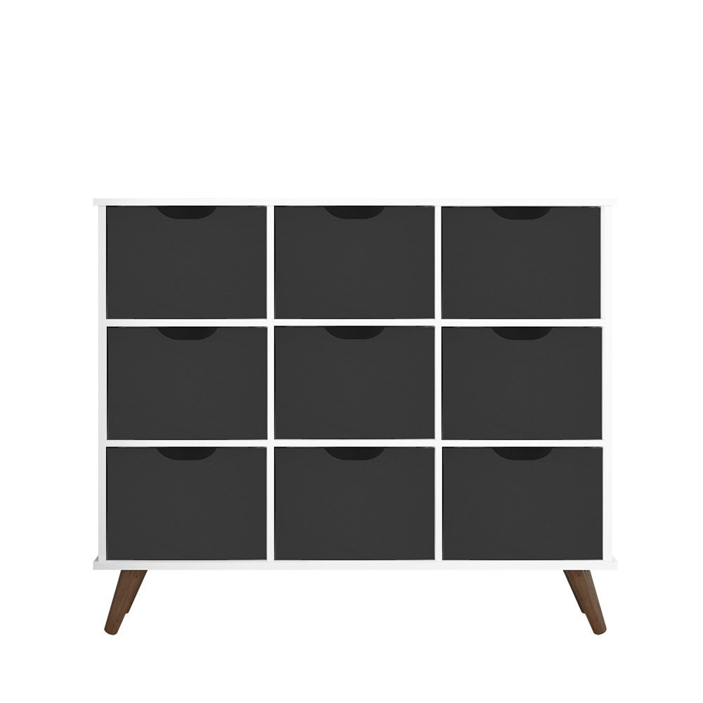 Nicho Organizador 1478 Branco Com Pés e 9 Gavetas Pretas Qmovi ...