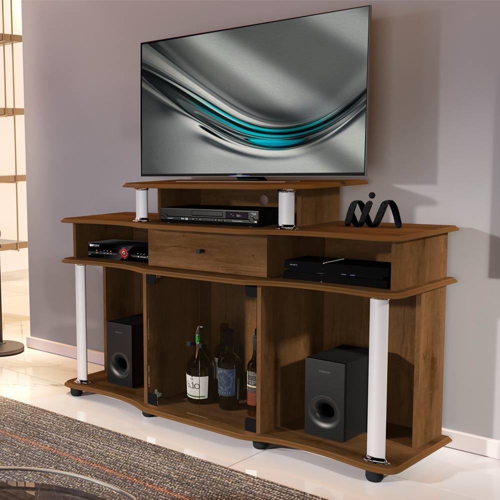 Rack Retrô Para TV De Até 32 Polegadas Canela Madeirado 2022 JB Bechara ...