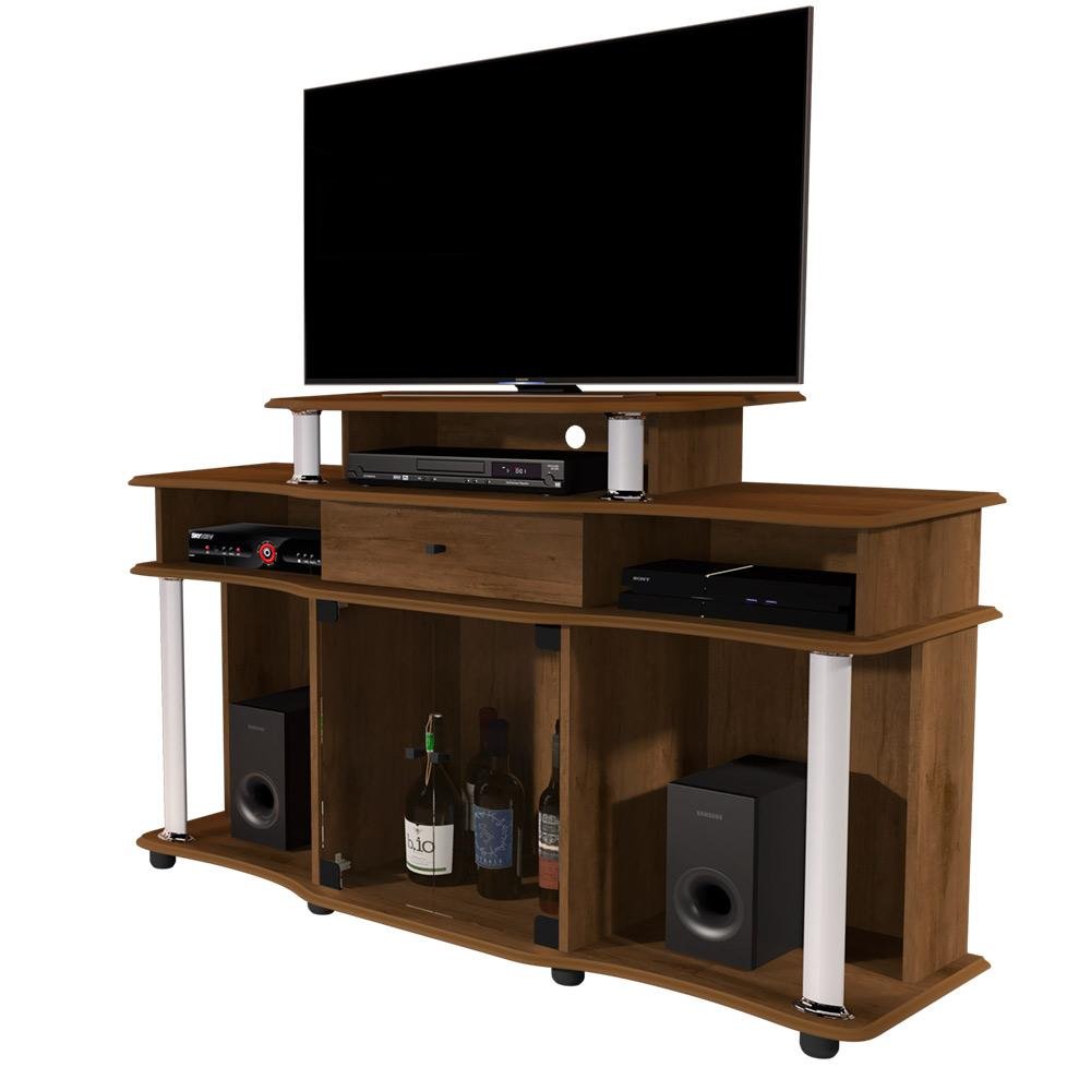 Rack Retrô Para TV De Até 32 Polegadas Canela Madeirado 2022 JB Bechara ...