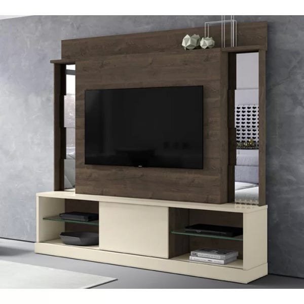 Home para TV 65 Polegadas com Espelho Madero Off White 2001104 Mobler ...
