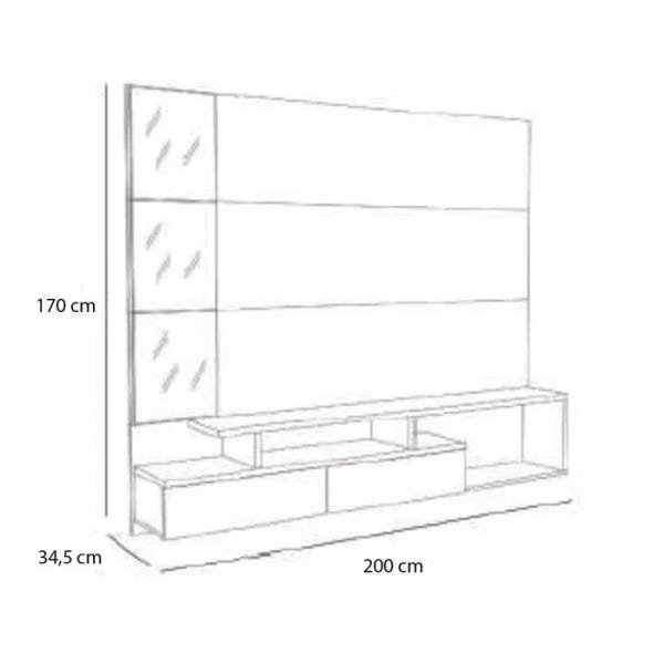 Painel para TV 58 Polegadas com Espelho Madero Off White 2001103 Mobler ...