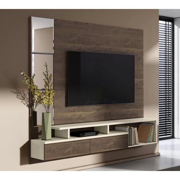 Painel para TV 58 Polegadas com Espelho Madero Off White 2001103 Mobler ...