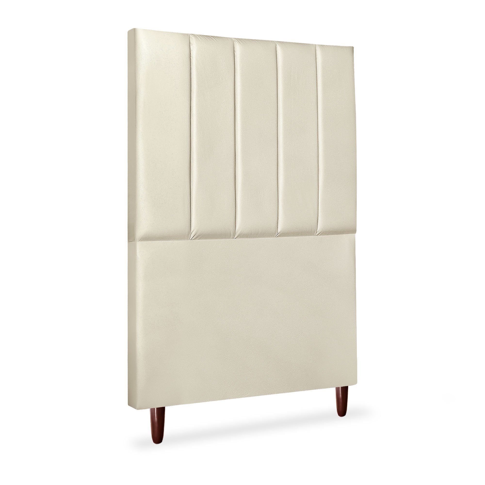 Cabeceira Cama Box Solteiro Estofada Carla 90cm Couro:bege | MadeiraMadeira