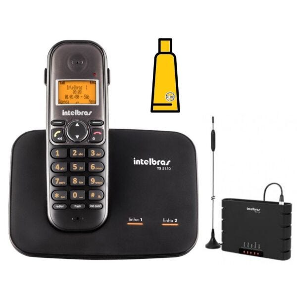 Telefone Fixo sem Fio 2 Linhas com Bina e Entrada para Chip ...