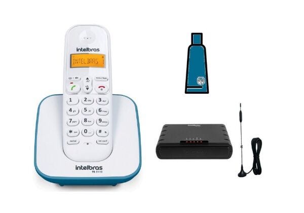 Aparelho Telefone Fixo sem Fio com Bina e Entrada para Chip ...
