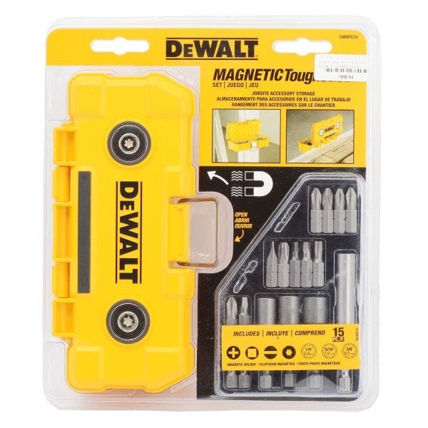Jogo com 15 Pontas para parafusar Estojo Magnético (DeWalt DWMTC15 ...