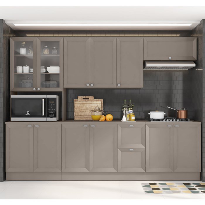 Cozinha Modulada 5 Peças Com Tampos E Rodapes Unna 5 Fume PLN ...