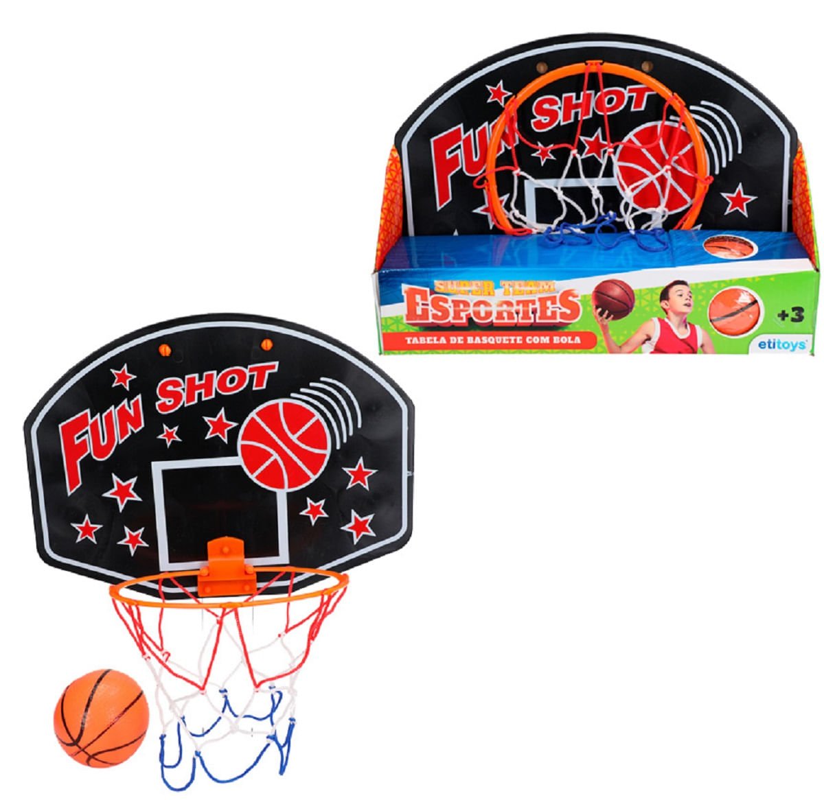 Tabela de Basquete com Bola Fun Shot Etitoys | MadeiraMadeira