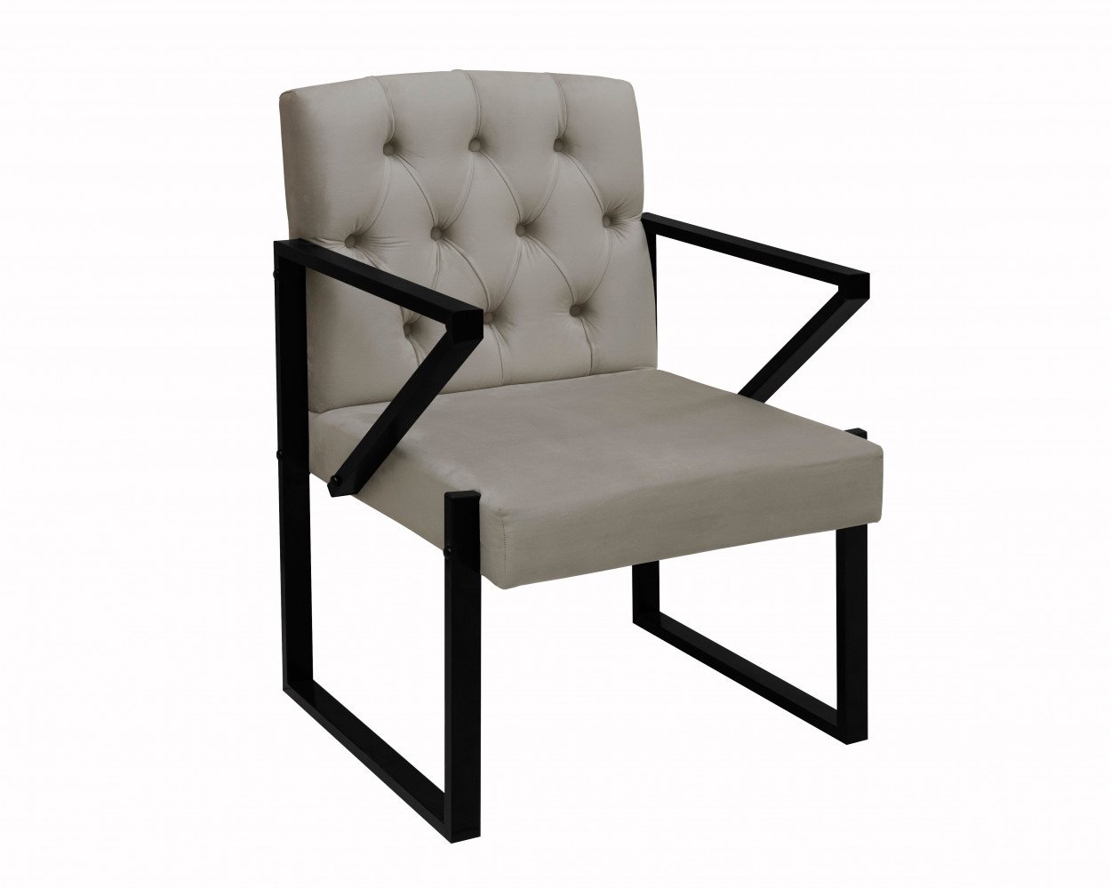 Poltrona Veneza Cadeira Decorativa N&E Loja Cinza | MadeiraMadeira