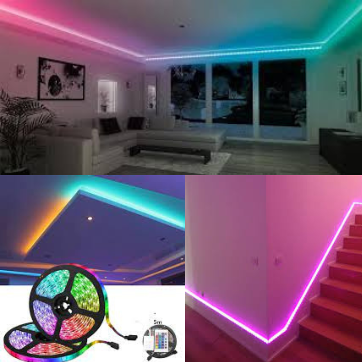 Kit Fita Led Rgb 5050 Rolo 5m Com Fonte E Controle Econômica | MadeiraMadeira