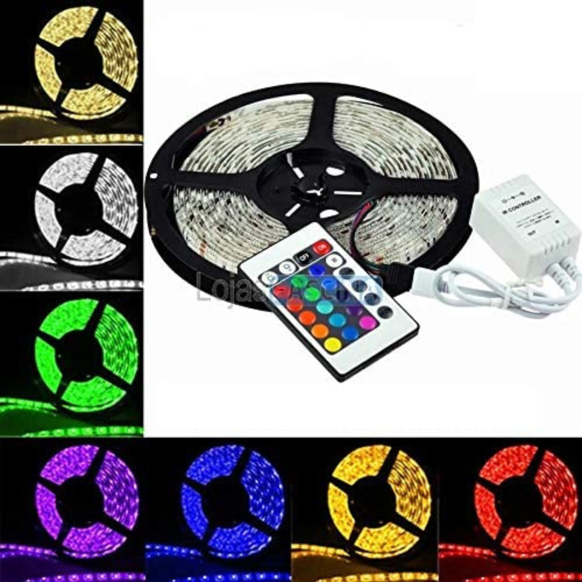 Kit Fita Led Rgb 5050 Rolo 5m Com Fonte E Controle Econômica | MadeiraMadeira