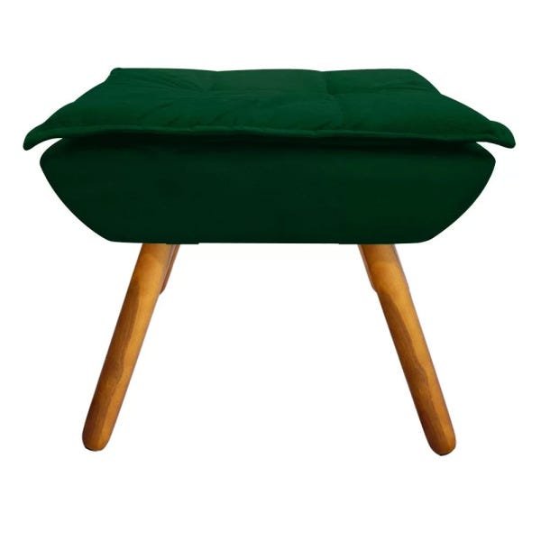 Puff Decorativo Opala Suede Verde | MadeiraMadeira