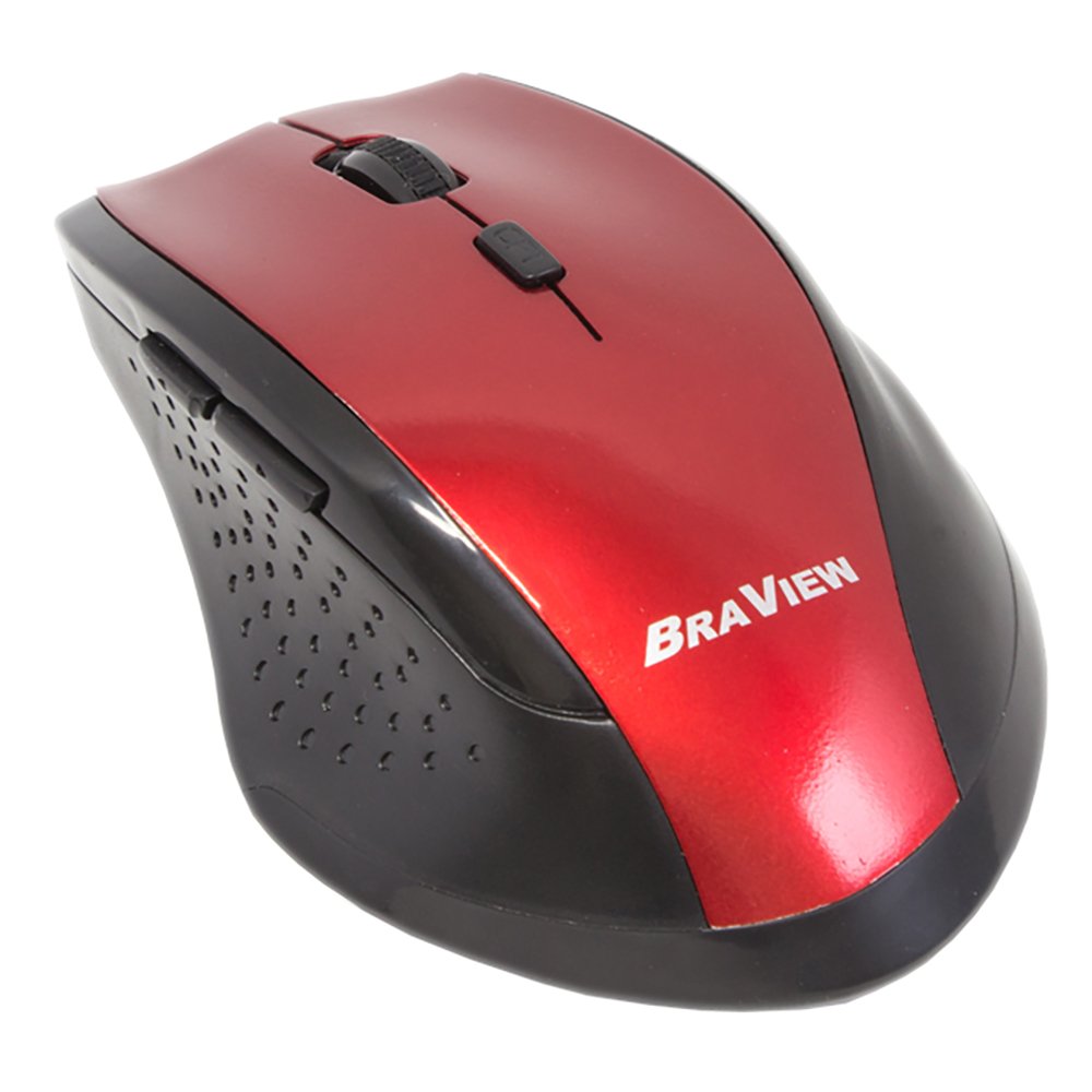 MOUSE ÓTICO SEM FIO BRAVIEW CAPRICORN 2.4G VERMELHO | MadeiraMadeira