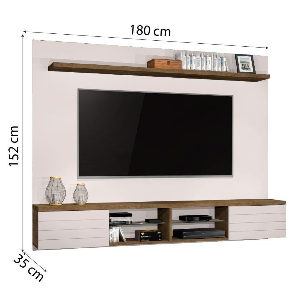 Painel Para Tv Até 55" 1,80M Jequitibá / Off White | MadeiraMadeira