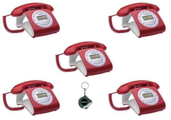 Kit 5 Aparelho de Telefone Fixo com Bina Tc 8312 Intelbras | MadeiraMadeira