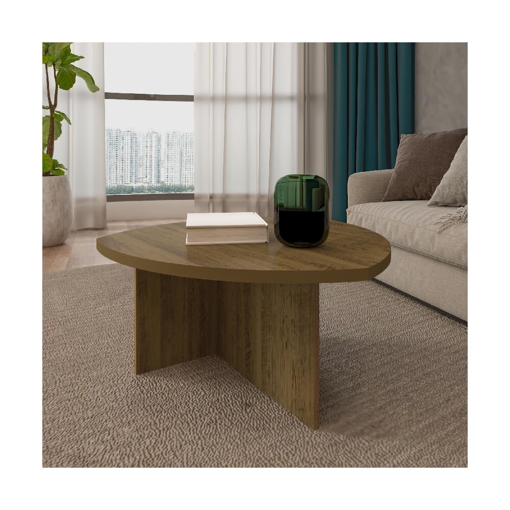 Mesa de Centro Triangular Artely Delta 4455 Pinho SE | MadeiraMadeira
