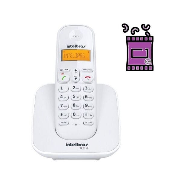 Aparelho Telefone Fixo sem Fio Digital Branco Bina Intelbras ...