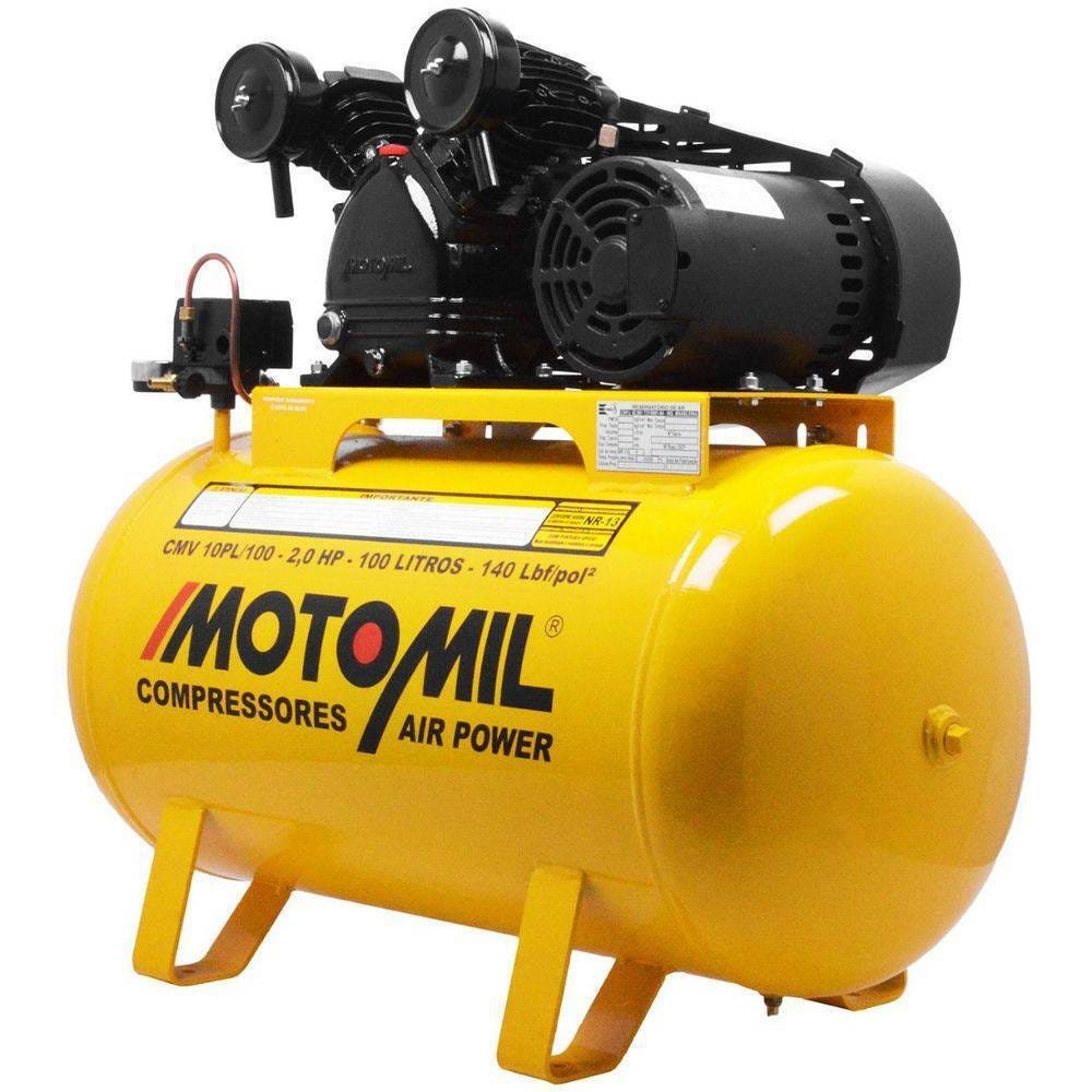 Compressor Air Power Mono Biv Cmv10pl Motomil | MadeiraMadeira