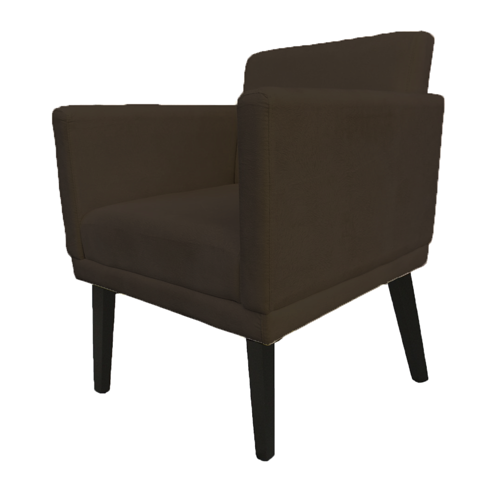 Poltrona Decorativa Mia Recepção Suede Marrom- DL Decor - Marrom ...