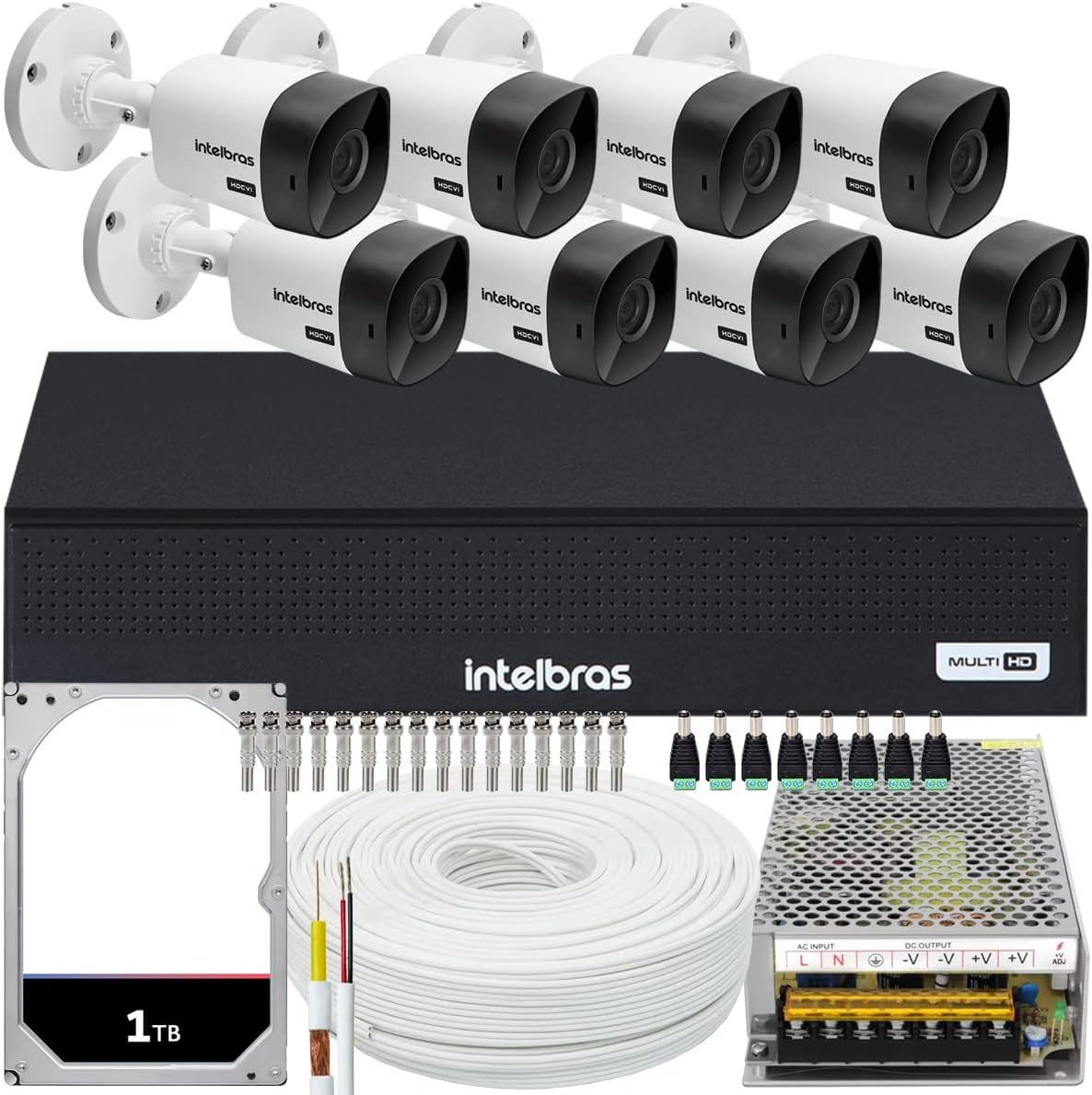 Kit Intelbras 8 Câmeras Vhc 1120 20m Dvr de 8 Canais Hd 1tb ...