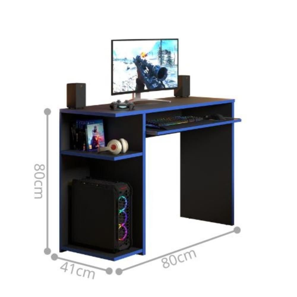 Mesa Computador Gamer Poláris Azul | MadeiraMadeira