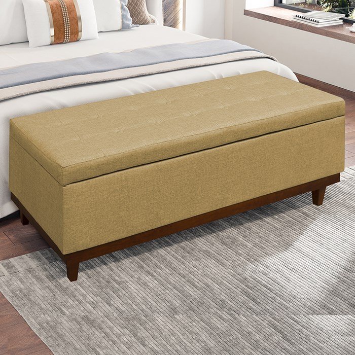 Recamier Queen Bau Base Madeira 160x50cm Toskana Linho Bege DC ...