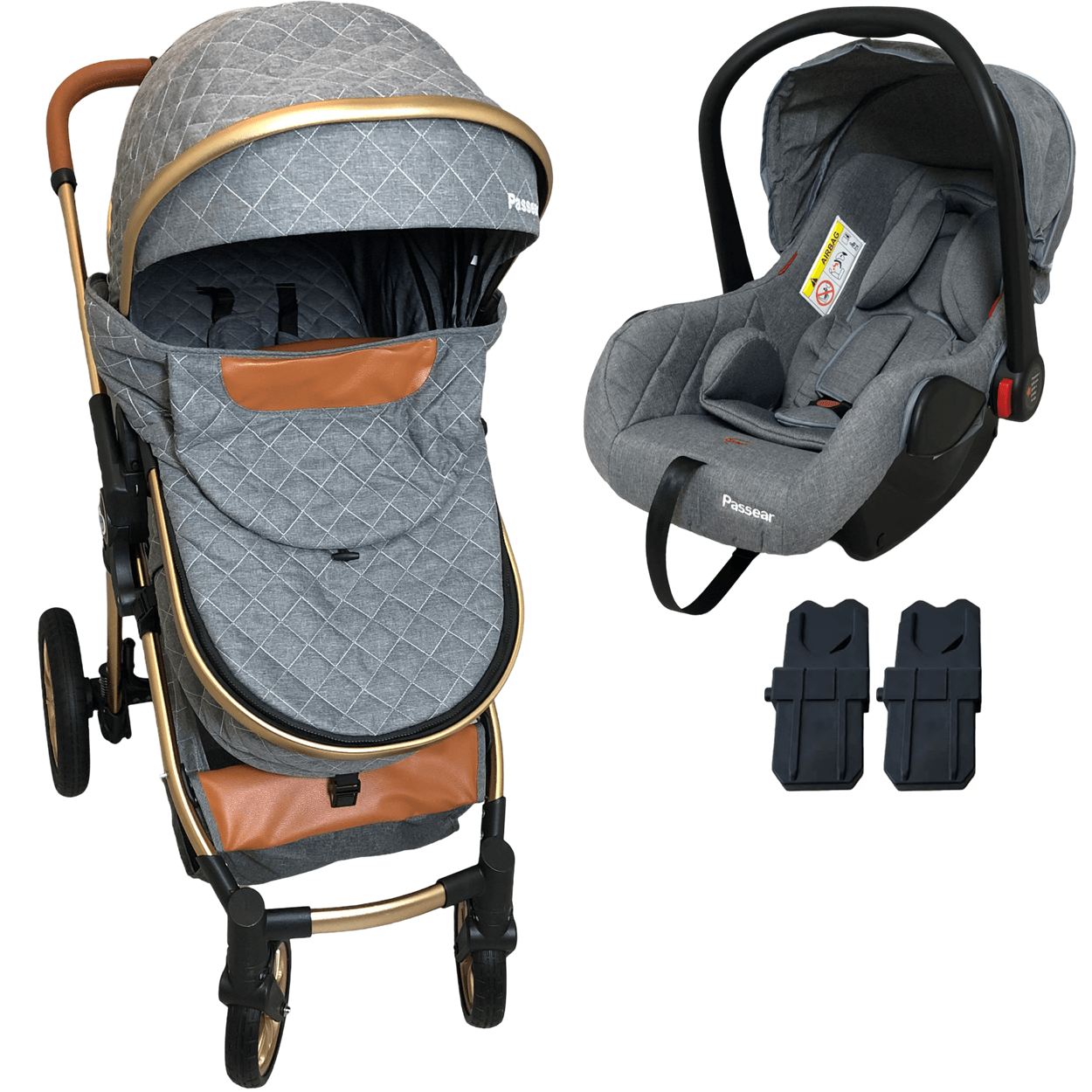 Carrinho de Bebe com Bebe Conforto Passear Baby Ares Plus Cinza ...