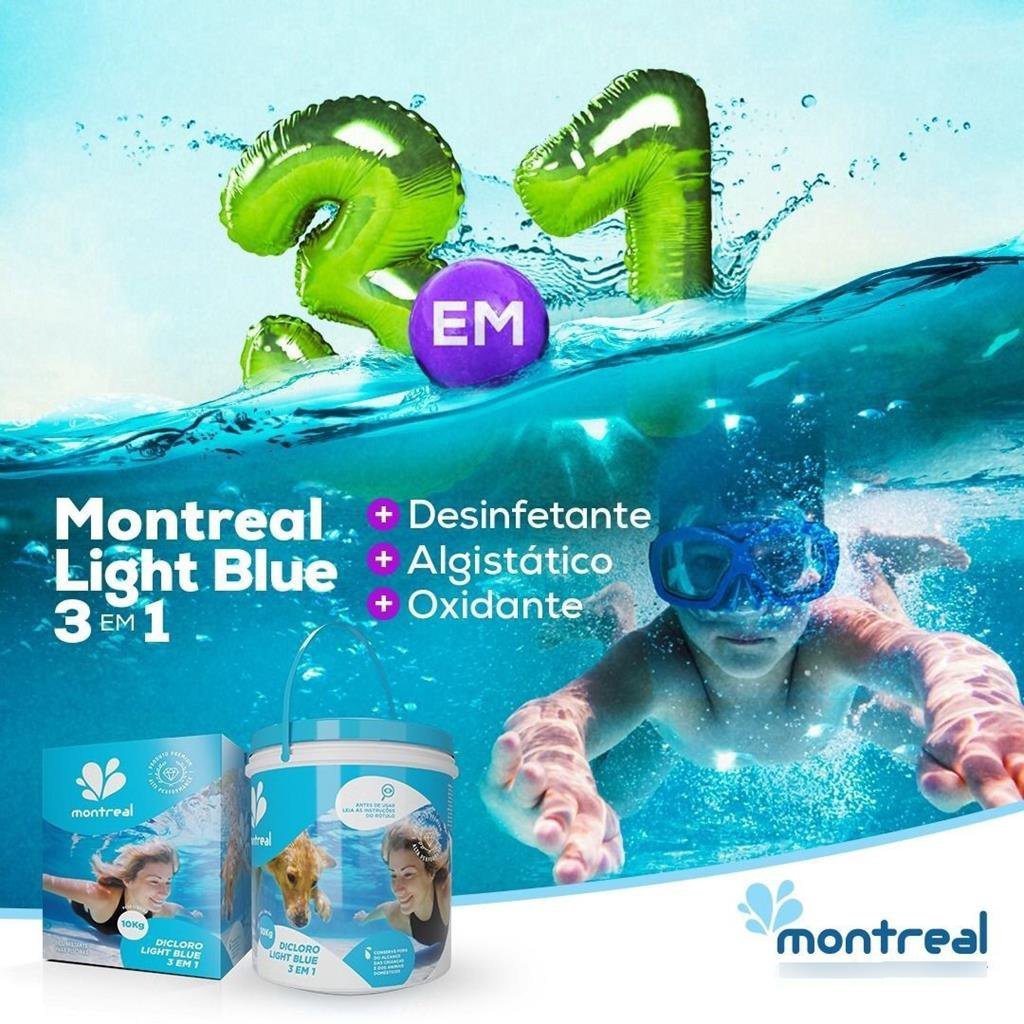 MONTREAL DI CLORO LIGHT BLUE 3X1 PARA PISCINA BALDE 10KG | MadeiraMadeira