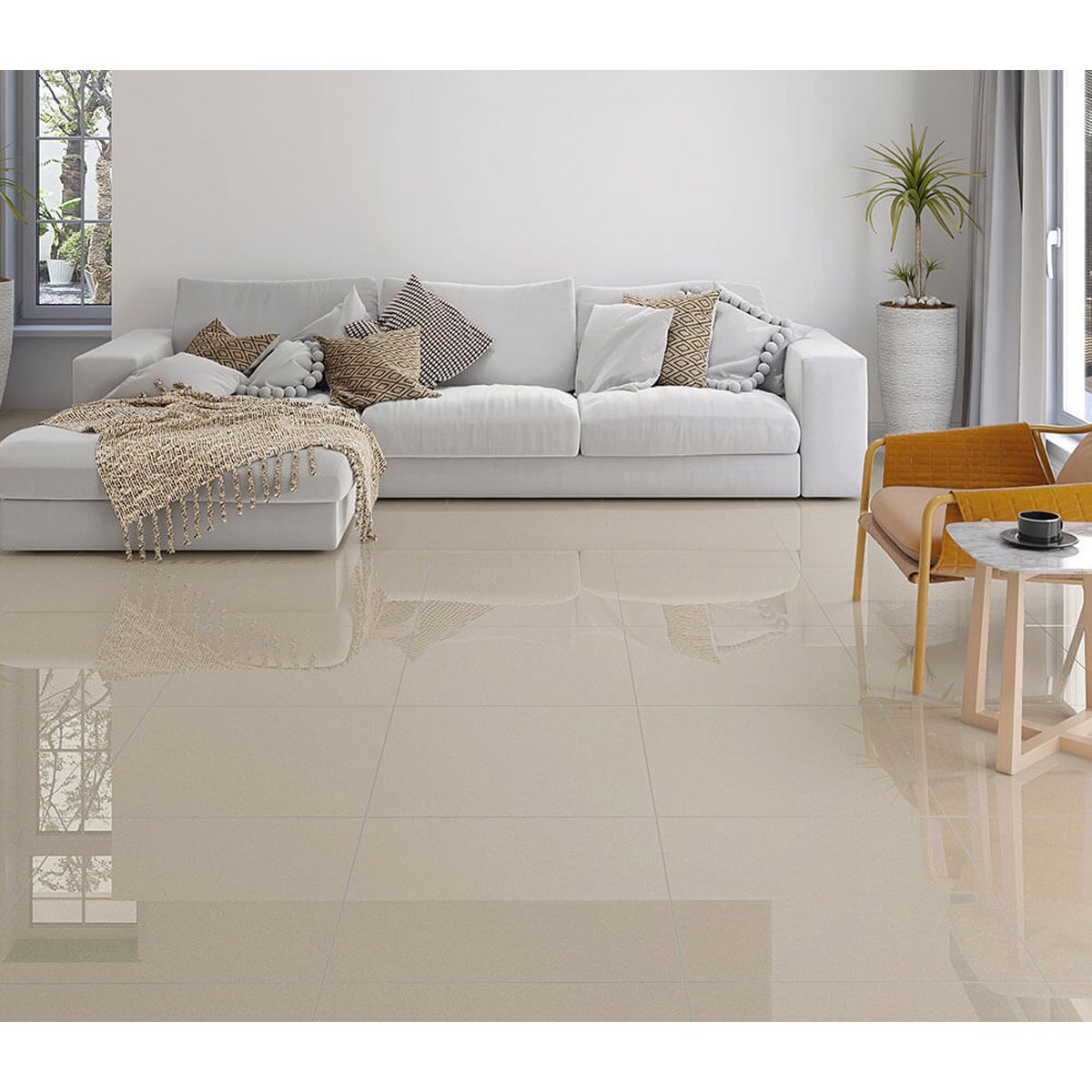 Piso Cerâmico Interno Polido Avolio Bege 66x66cm Cx 2,18m² Formigres ...