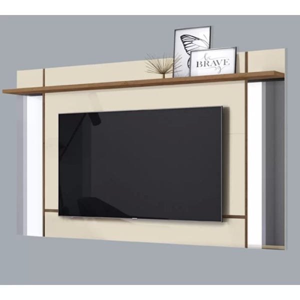 Painel para TV 65 Polegadas com Espelhos Off White Nature 4004038 ...