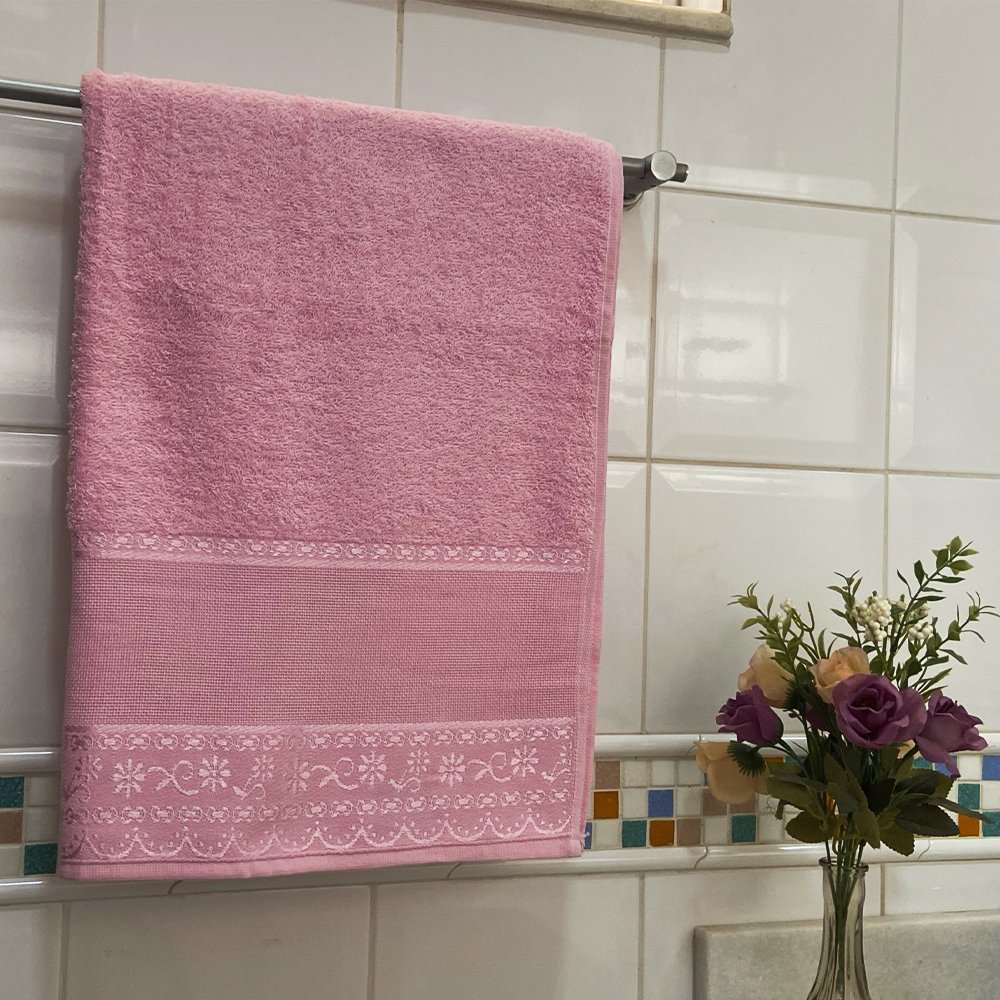 Toalha De Banho Olinda Para Bordar Belle:Rosa | MadeiraMadeira