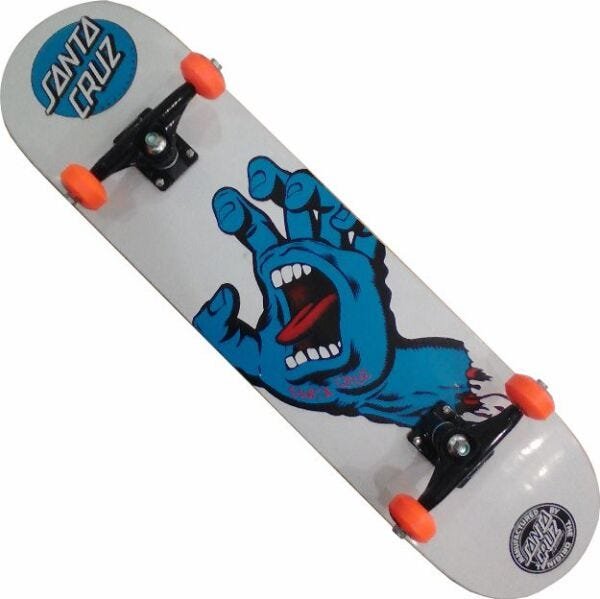 Skate Santa Cruz Montado Completo Hand/Moska/Abec 13 | MadeiraMadeira