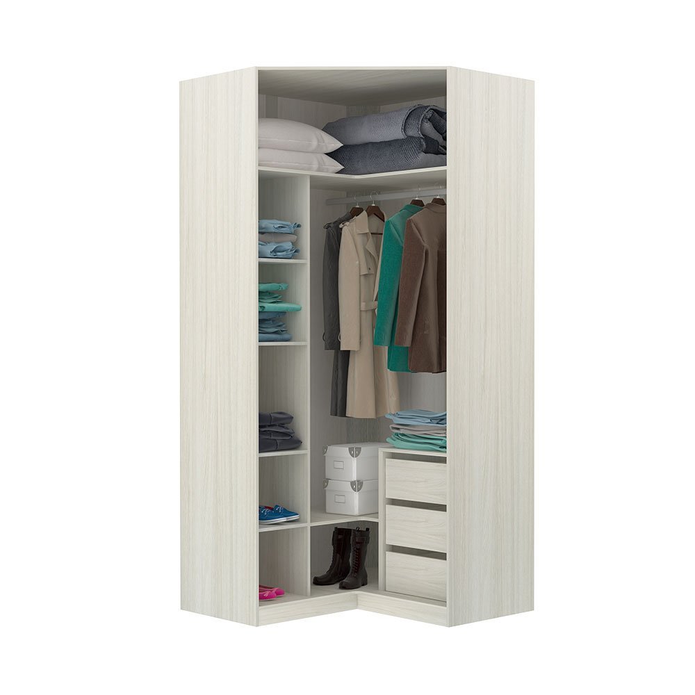 Guarda-Roupa Solteiro Luciane Canto Closet Prime Plus 2 Portas Alumínio ...