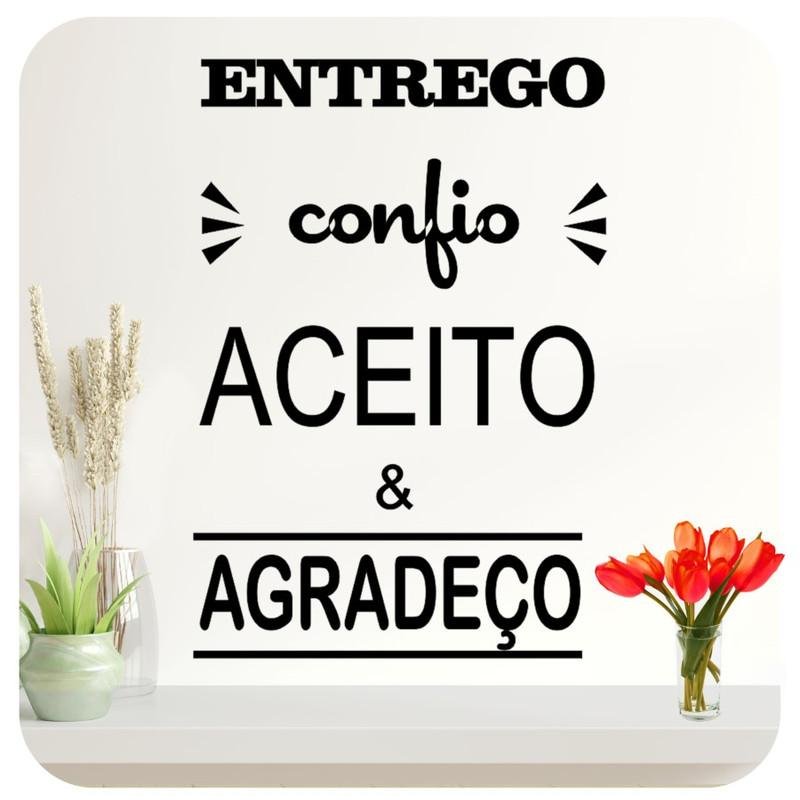 Adesivo Parede Frase Confio Aceito Agadeço 1 | MadeiraMadeira