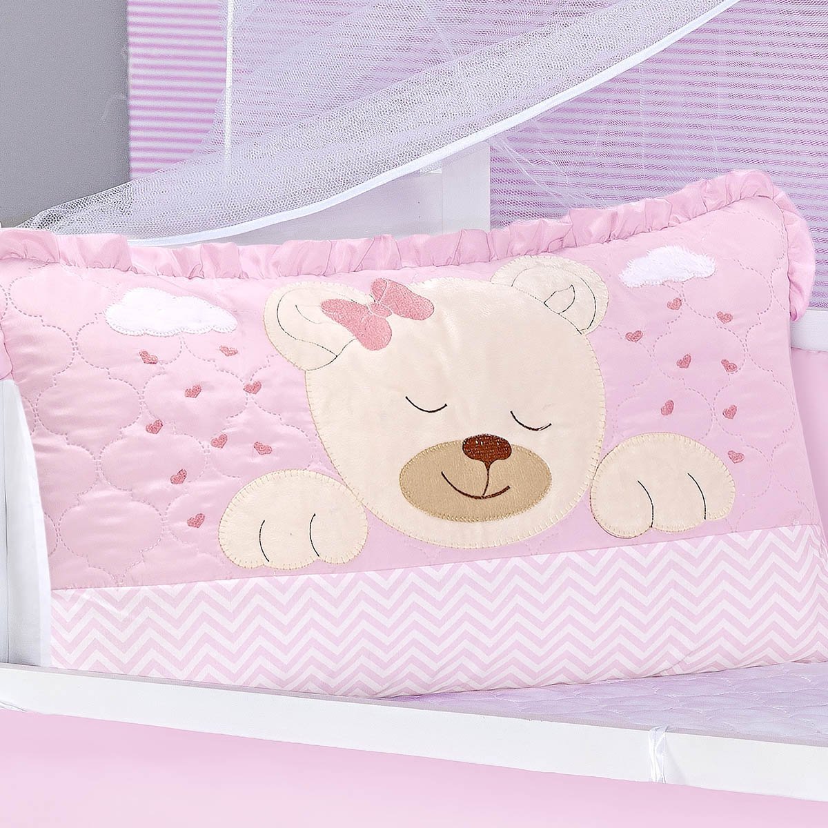 Kit Berco 10 Pc Micro- Fofura Rosa Balu Baby Tradicional | MadeiraMadeira