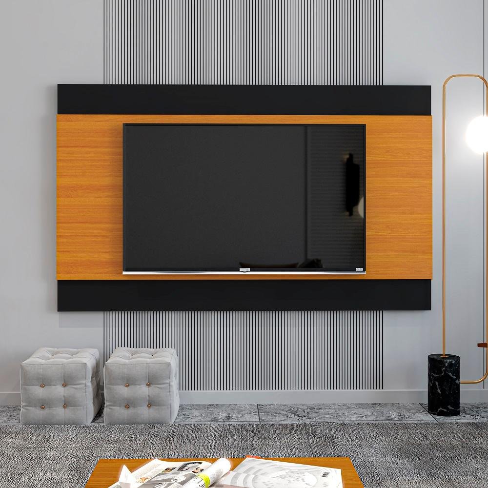 Painel para Tv até 65 Polegadas Itália 180cm Cor:Preto/Cedro ...
