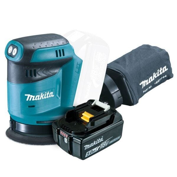Lixadeira Roto Orbital 125 mm com Bateria 18V 5Ah - MAKITA-DBO180ZP ...