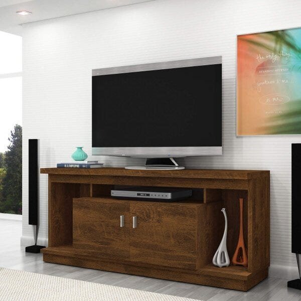 Rack para TV até 55 Polegadas com Rodízios Requinte Lukaliam Móveis | MadeiraMadeira