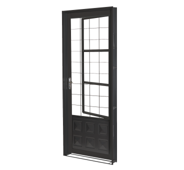Porta com Grade com Postigo e Almofada Quadriculada 87x215x12 Direito ...