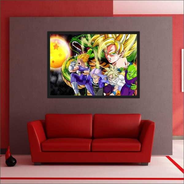 Quadro Anime Desenho Dragon Ball Goku Vegeta TT02 | MadeiraMadeira