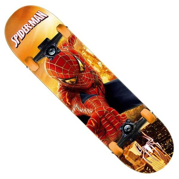 Skate completo iniciante Wood Light Herois - Spider man | MadeiraMadeira