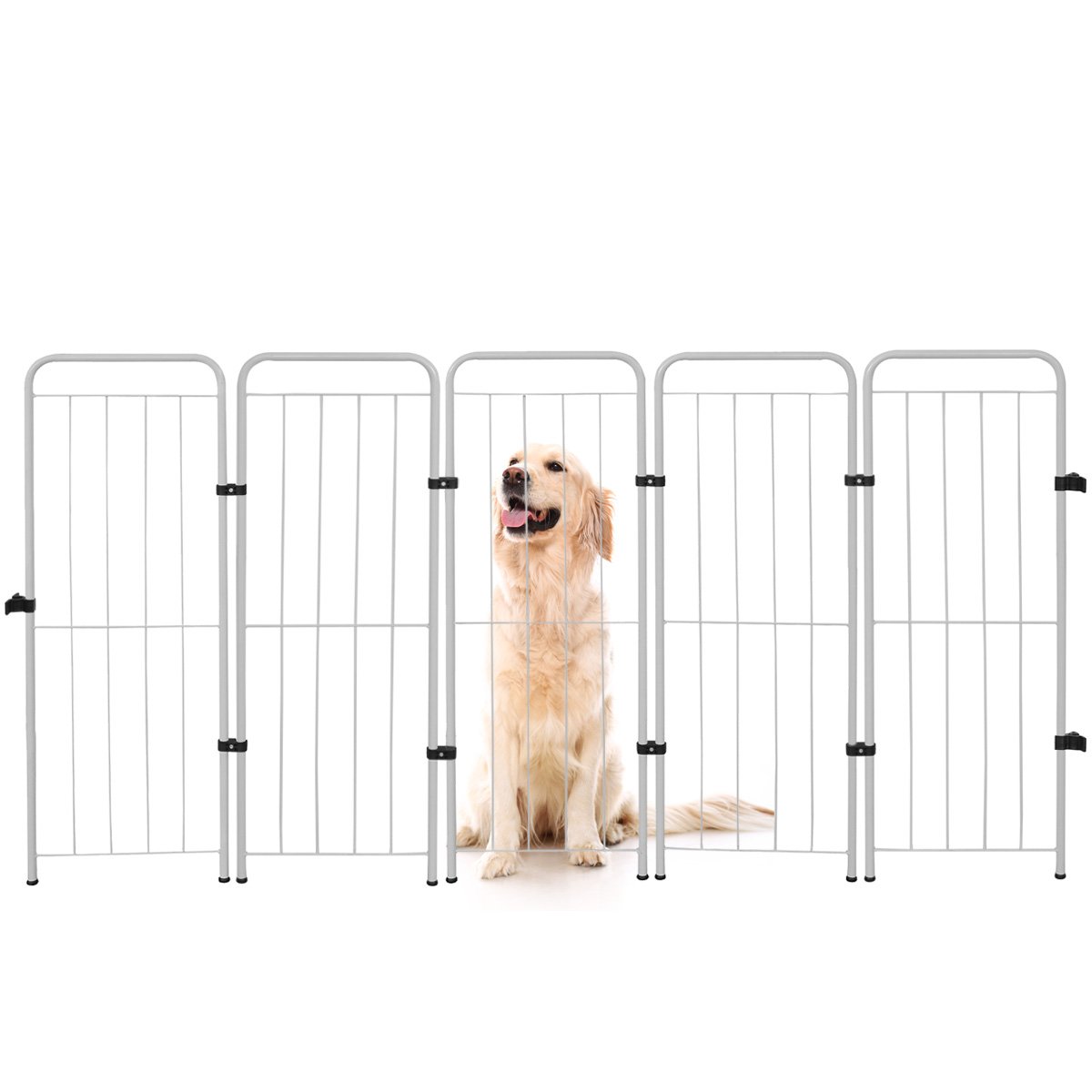 Cercado Grande Dobrável 98cm 5 Modulos Pet Portatil Branco | MadeiraMadeira