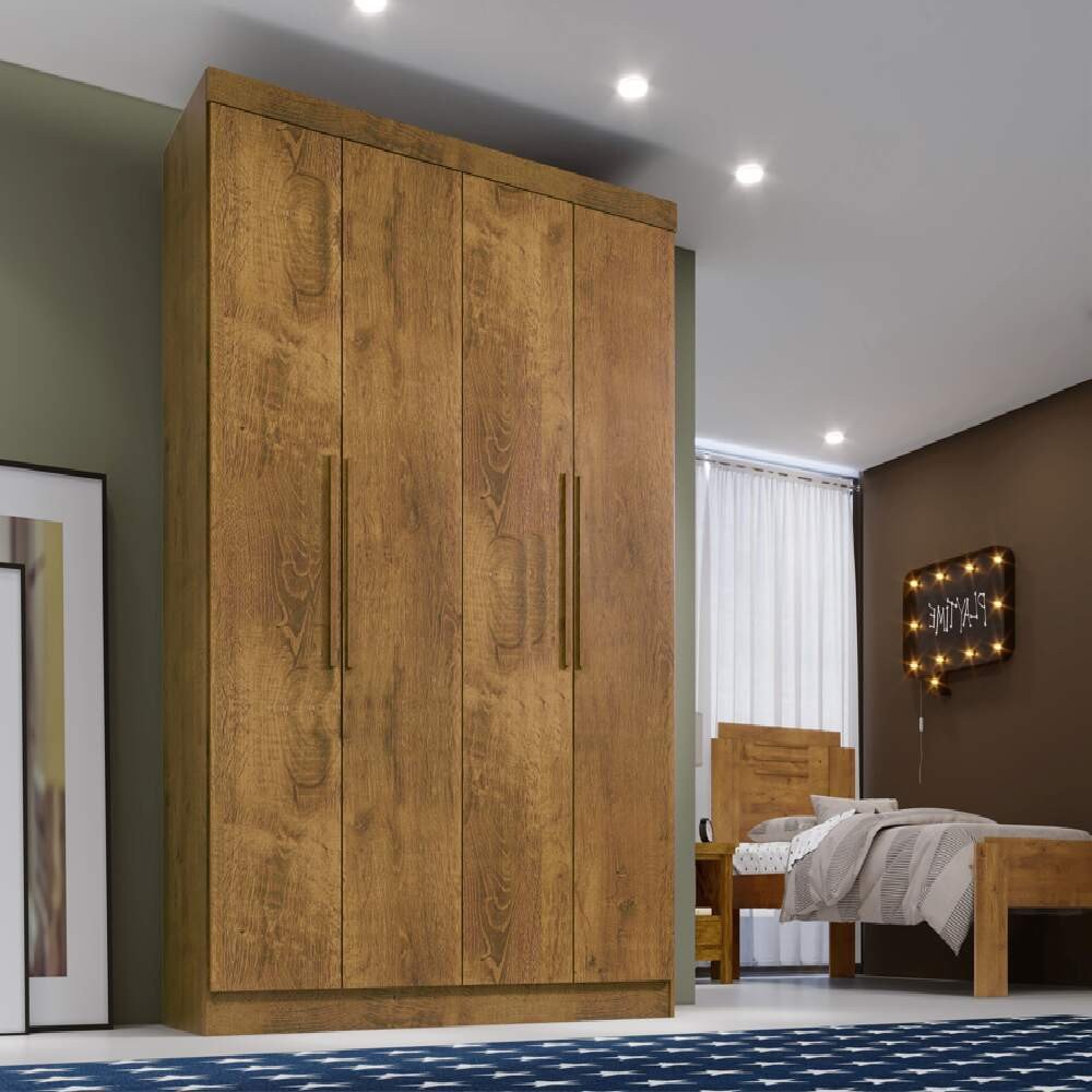 Guarda Roupas Manaus 4 Portas Solteiro Salleto Moveis | MadeiraMadeira