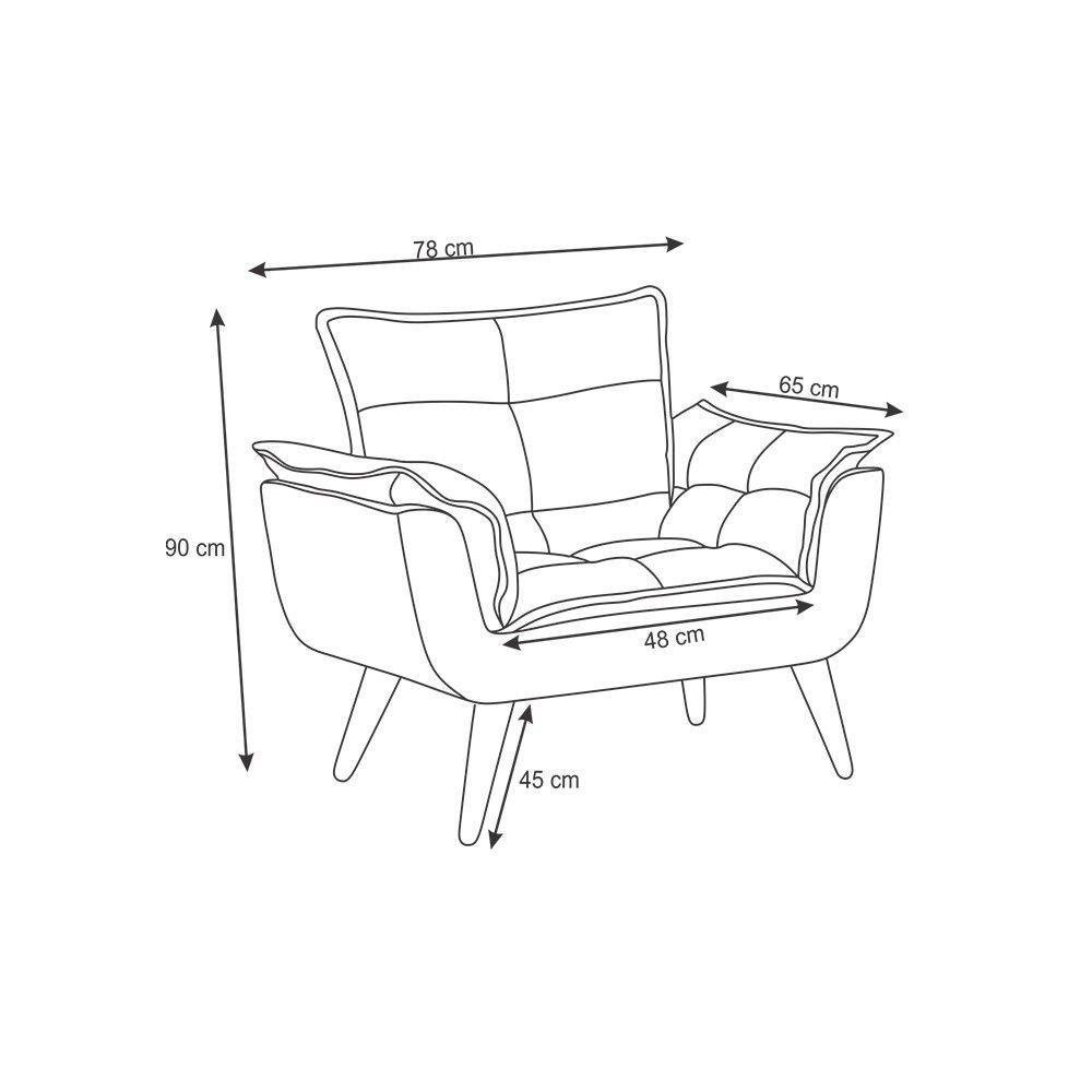 Poltrona Opala Suede Preto | MadeiraMadeira